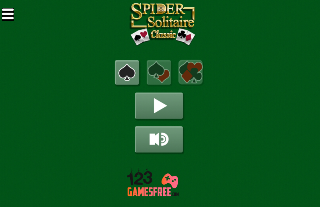 Play game Spider solitaire classic - 123 card games free online